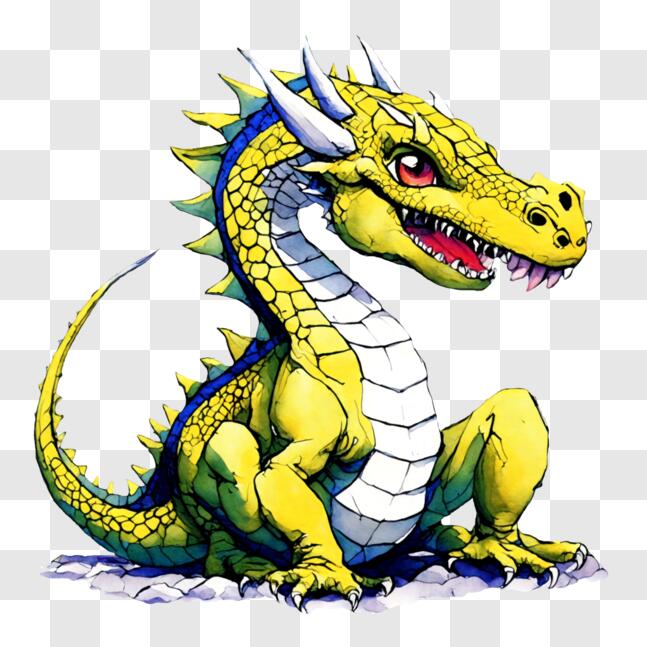 Download Yellow Dragon from Dragon Ball Z with open mouth and wide eyes ...