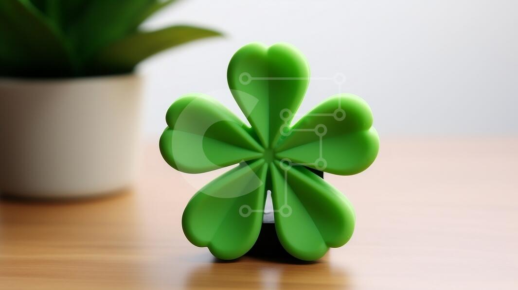 Decorative Four-Leaf Clover Figurine stock photo | Creative Fabrica