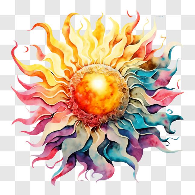 Download Colorful Sun Artwork for Spiritual and Creative Inspiration ...