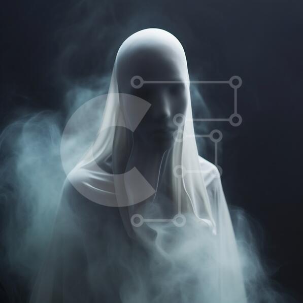 Mysterious Ghostly Figure in a Misty Environment stock photo | Creative Fabrica