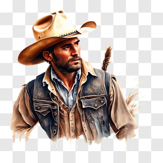 Download Western Cowboy with Arrow PNGs Online - Creative Fabrica