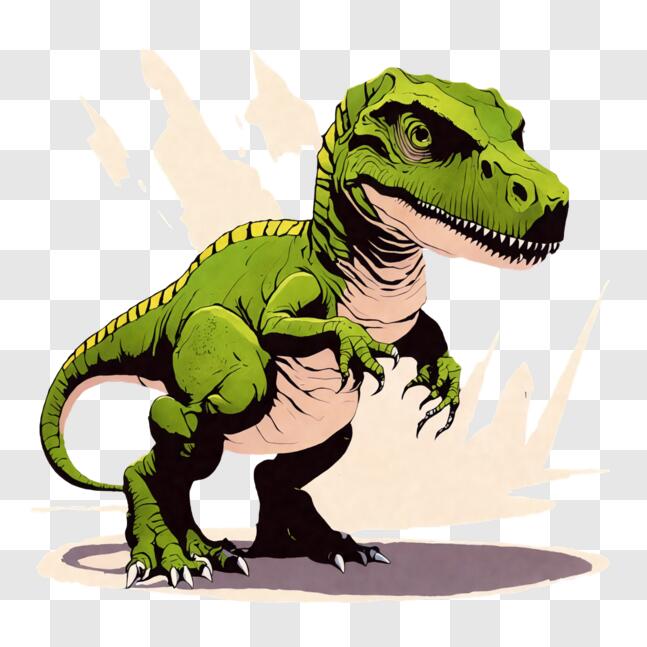 Download Green T-Rex Dinosaur in Open Space PNGs Online - Creative Fabrica