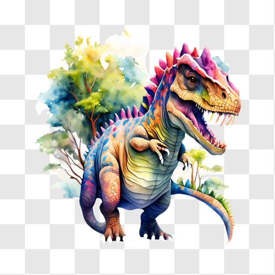 Download Colorful T-Rex and Trilobite Dinosaurs Standing Together PNGs ...