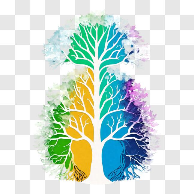 Download Colorful Tree Representing Physical and Mental Health PNGs ...