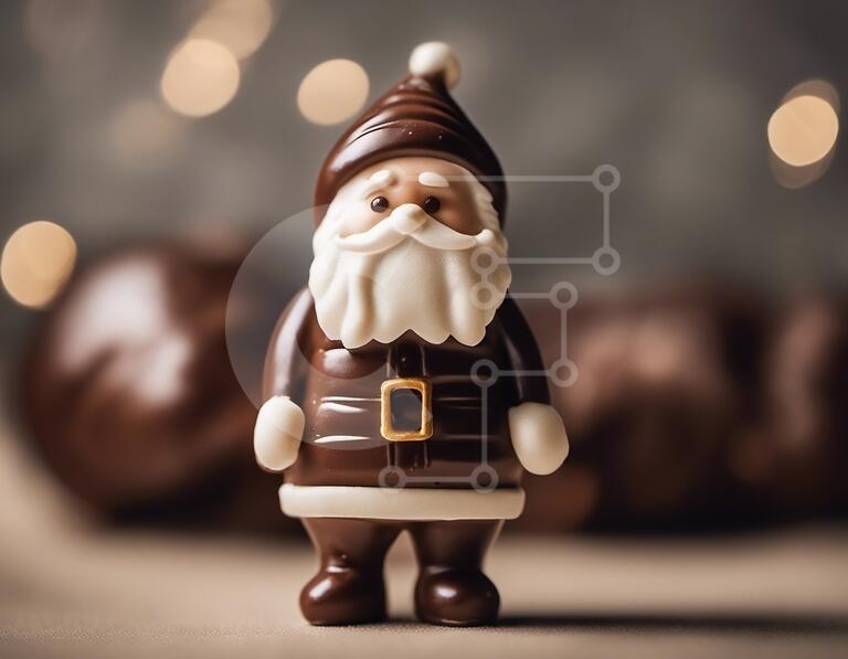 Santa Claus Chocolate Figurine and Candies stock photo | Creative Fabrica