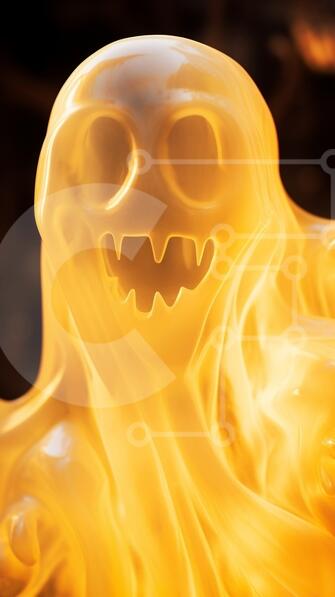 Glowing Yellow Ghost Sculpture stock photo | Creative Fabrica