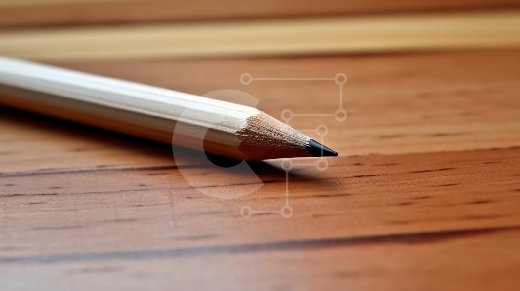 Crayon unique sur une table en bois inachevée photo stock | Creative ...