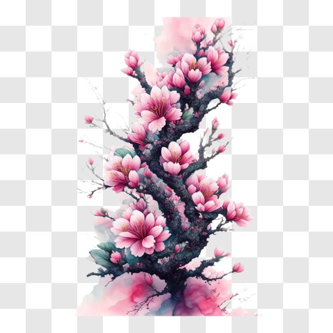 Download Beautiful Blooming Tree with Pink Blossoms PNGs Online ...