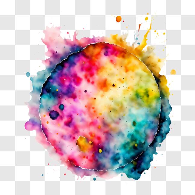 Download Colorful Abstract Circle with Paint Splatters PNGs Online ...
