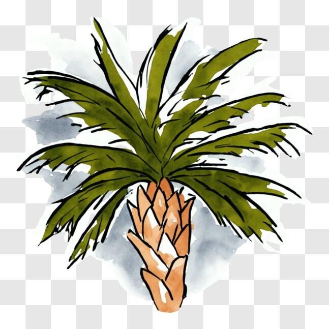 Download Artistic Palm Tree on White Background PNGs Online - Creative ...