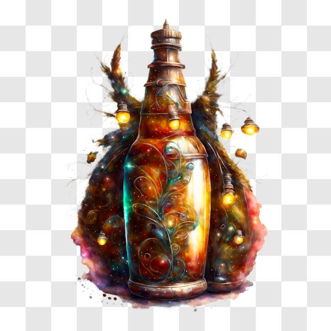 Download Mystical and Surreal Image of Beer Bottle with Tree PNGs ...