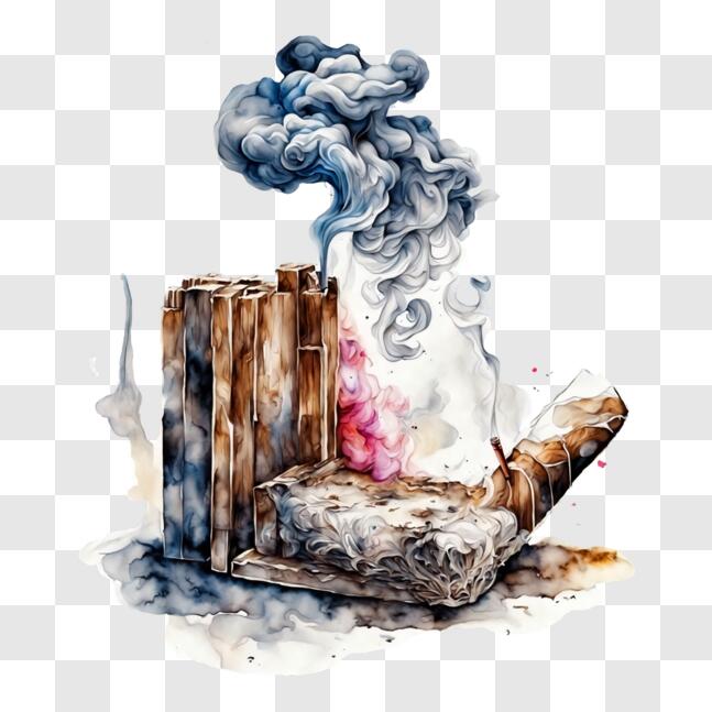 Download Vintage Drawing of a Smoking Box PNGs Online - Creative Fabrica