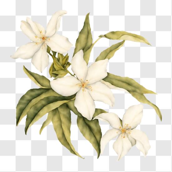 Transparent White Flowers