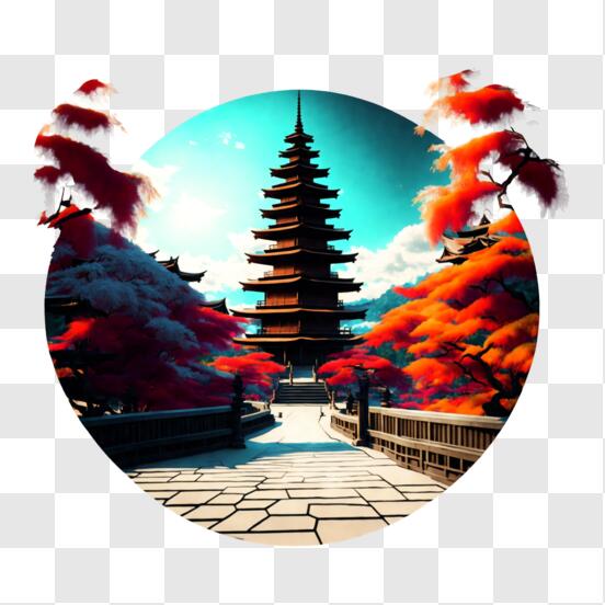 Atemberaubendes Bild eines Pagodenturms in traditioneller chinesischer ...