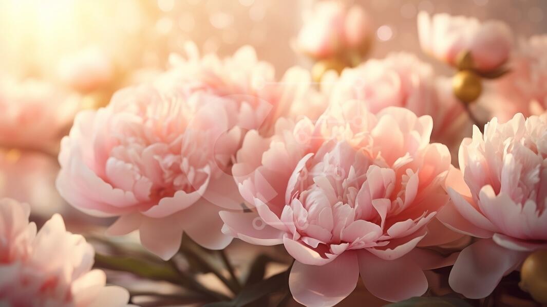 Beautiful Bouquet of Pink Peonies in Full Bloom stock photo | Creative ...