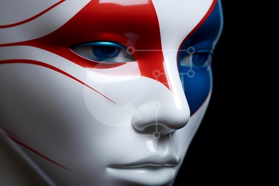 Striped Face Mannequin with Red, White, and Blue Paint stock photo ...