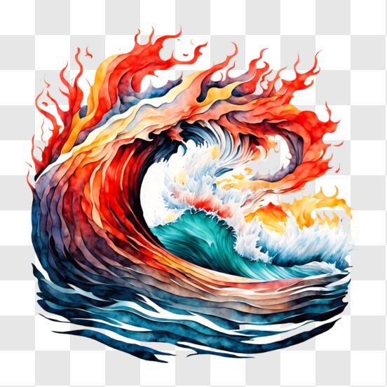 Download Large Blue Wave Breaking on the Water Surface PNGs Online ...
