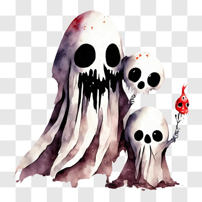 Download Three Ghosts in Horror Scene with Knife PNGs Online - Creative ...