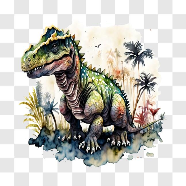 Download Colorful Dinosaur in Nature PNGs Online - Creative Fabrica