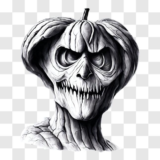 Download Tim Burton's Pumpkin Head Drawing from The Nightmare Before ...