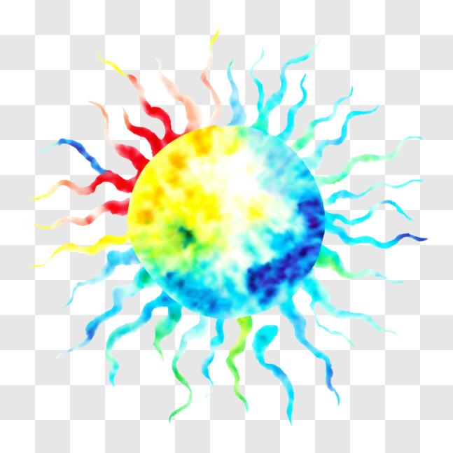 Download Colorful Sun with Swirls of Different Colors and Patterns PNGs ...