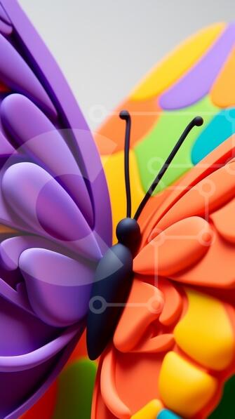 Colorful 3D-Printed Butterfly on Paper stock photo | Creative Fabrica