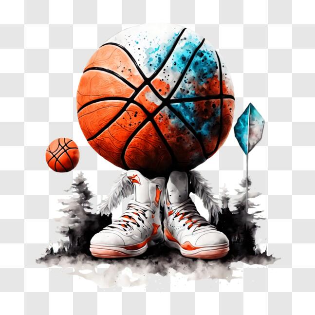 Download Angel Basketball Artwork with Shoes and Darts PNGs Online ...