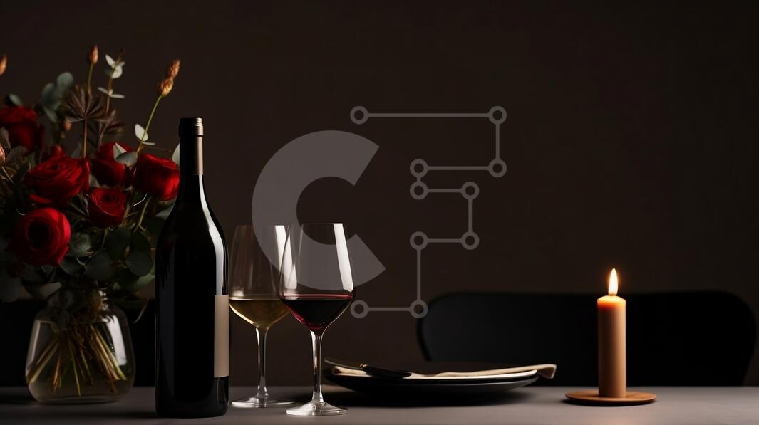 Romantic Dinner Table Set stock photo | Creative Fabrica