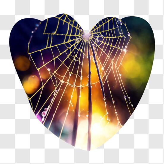 Download Spider Web with Dew Droplets PNG Online - Creative Fabrica