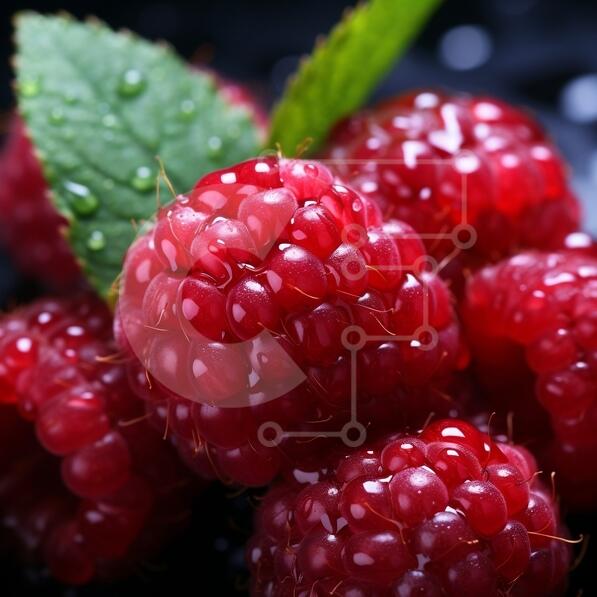Juicy and Ripe Fresh Raspberries stock photo | Creative Fabrica