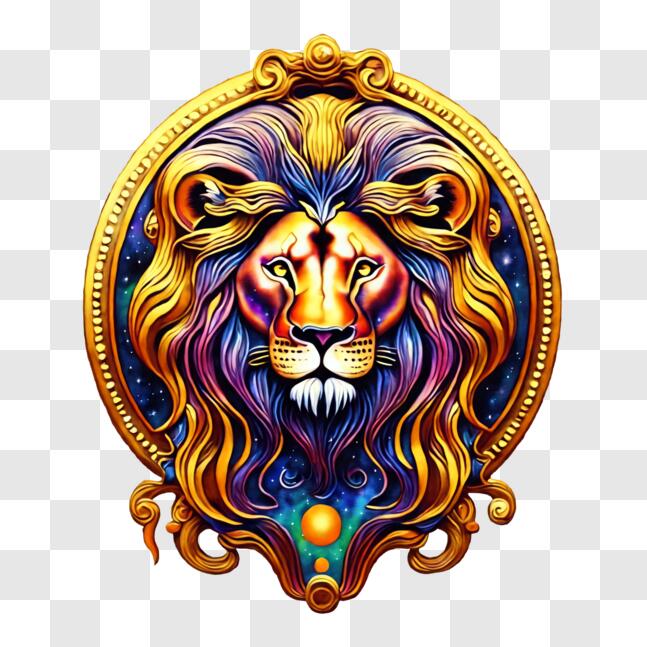 Download Ornate Lion's Head Zodiac Sign Artwork PNGs Online - Creative ...