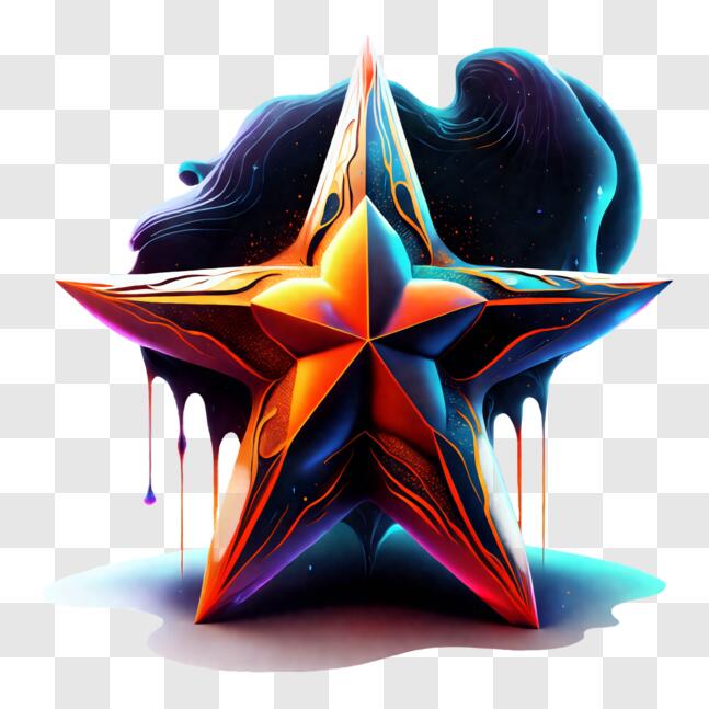 Download Abstract Star Artwork with Vibrant Colors and Fluid Design ...