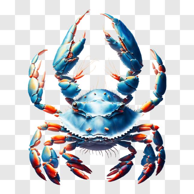 Download Blue Crab - Ready to Attack PNG Online - Creative Fabrica
