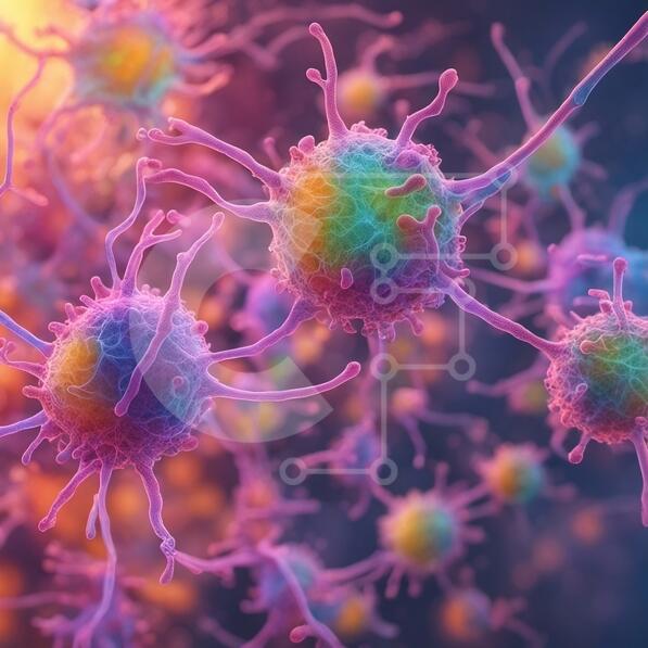 Abstract Art: Colorful Floating Cells stock photo | Creative Fabrica