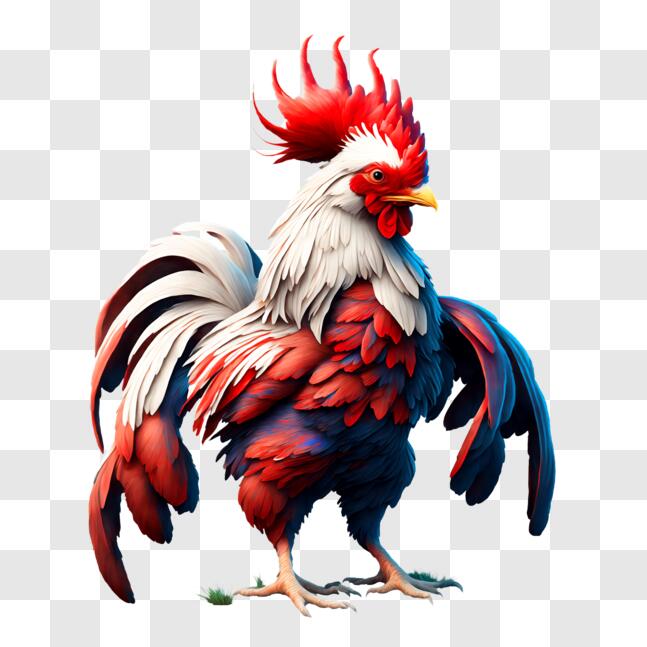 Download Vibrant Rooster in the Grass PNGs Online - Creative Fabrica