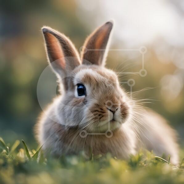 Adorable Rabbit on a Sunny Day stock photo | Creative Fabrica
