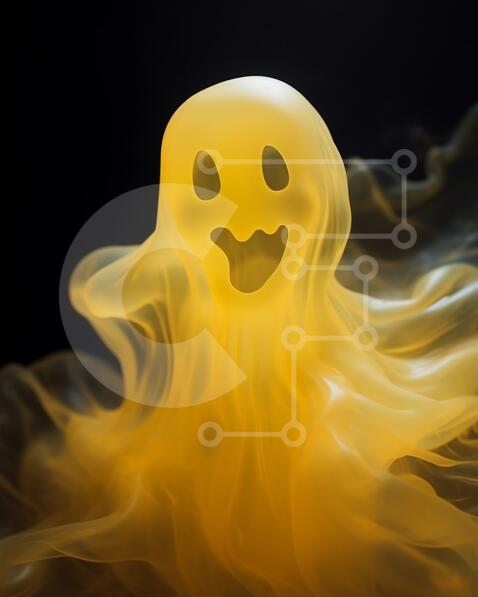 Fun and Playful Smiling Orange Ghost stock photo | Creative Fabrica