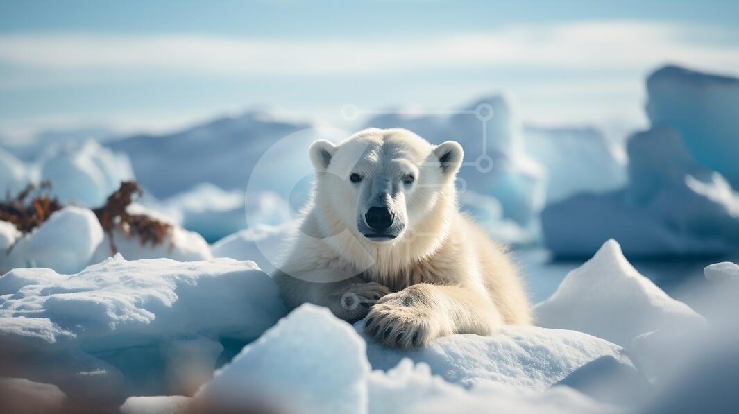 Polar Bear on Ice stock photo | Creative Fabrica