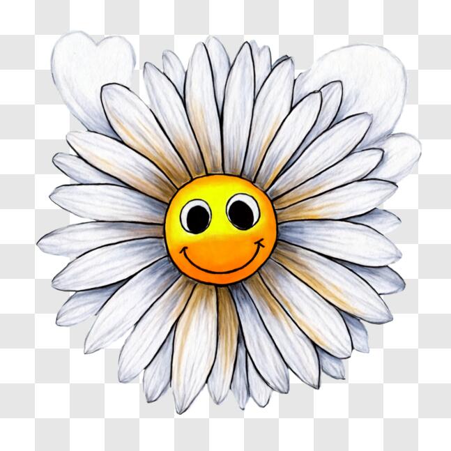 Download Smiley Daisy with Hearts - Nature Photography PNGs Online ...