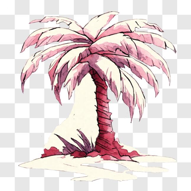 Descarga Palmera Rosa en una Isla Cubierta de Nieve PNGs En Línea ...