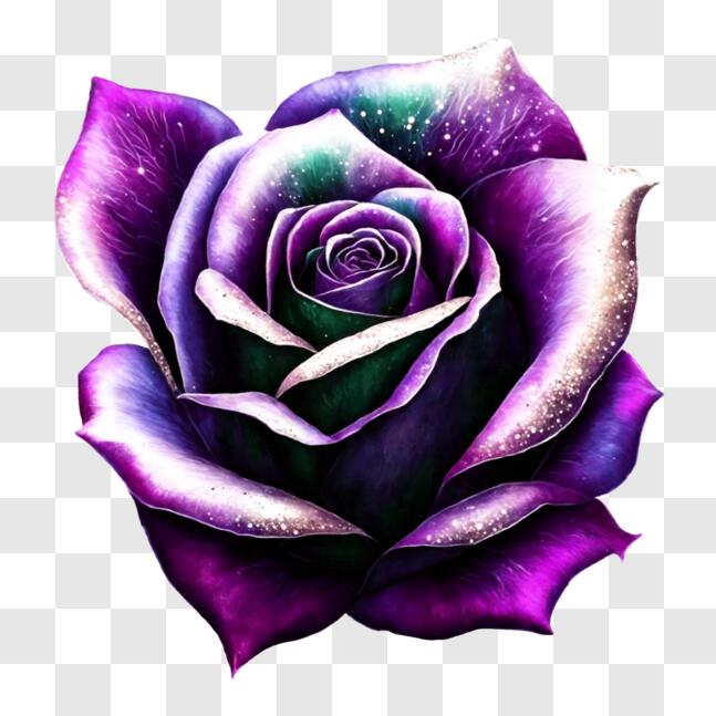 Download Purple Rose with Glitter and Sparkles - Romantic Wall Art PNGs ...
