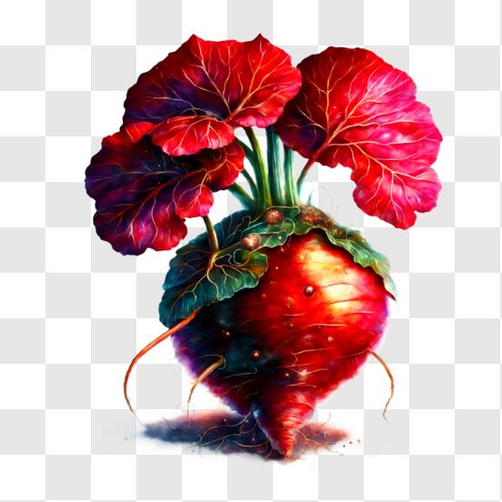 Download Mooie foto van een rode biet met groene bladeren PNG online op ...