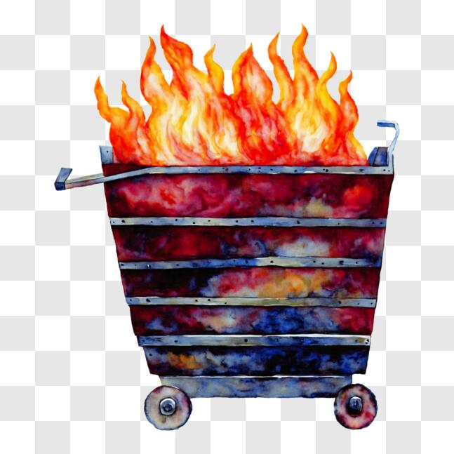 Download Abstract Art: Burning Shopping Cart on Fire PNGs Online ...