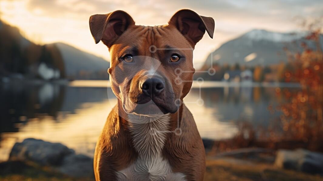 Serious Dog in Nature stock photo | Creative Fabrica