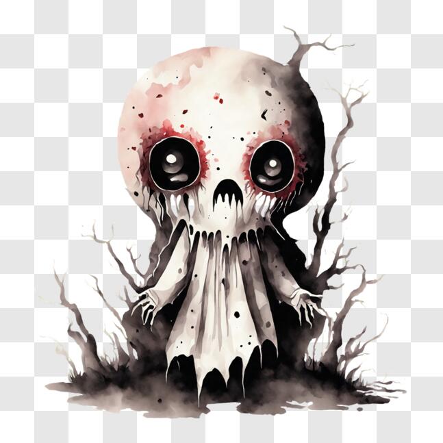 Download Creepy Skull in a Forest PNGs Online - Creative Fabrica