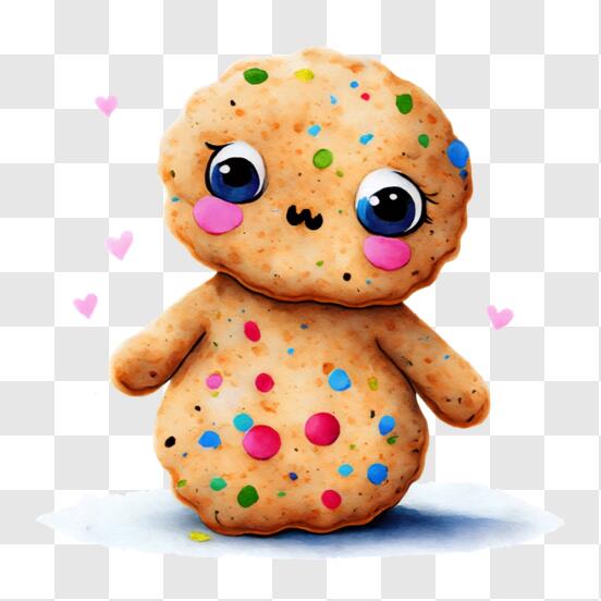 Download Cute Cartoon Cookie with Blue Eyes and Pink Lips PNGs Online ...