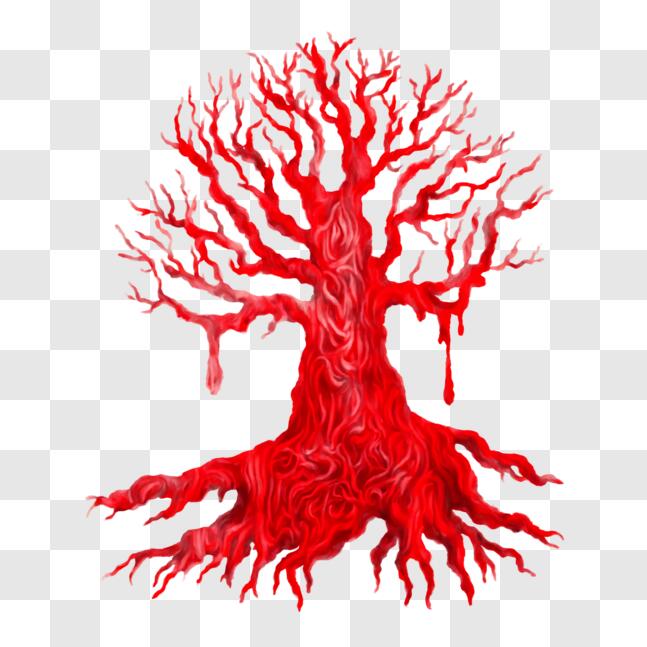 Download Gothic Tree with Blood Dripping PNGs Online - Creative Fabrica