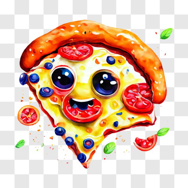 Download Colorful Topped Pizza with Smiley Face PNGs Online - Creative ...