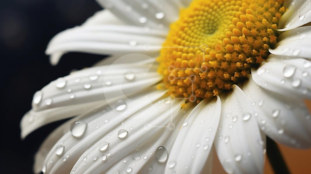 Beautiful Daisy with Water Droplets stock photo | Creative Fabrica