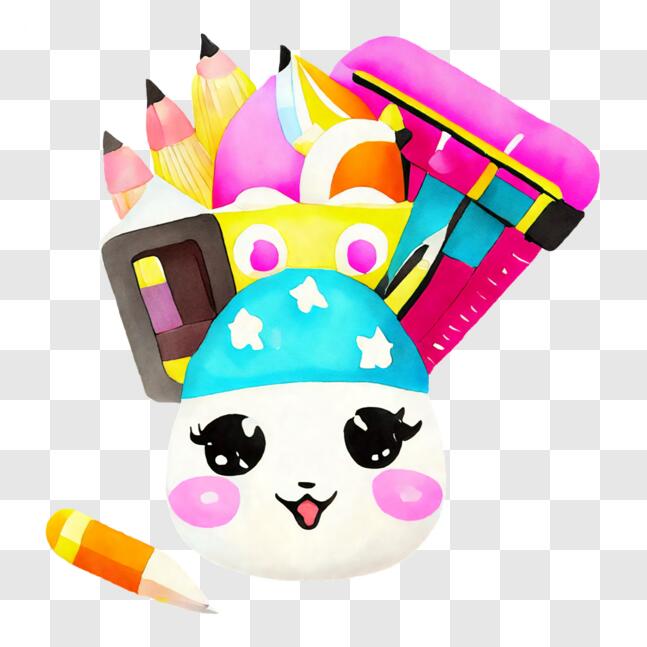 Descarga Bolsa de útiles escolares con conejito y globos PNGs En Línea ...